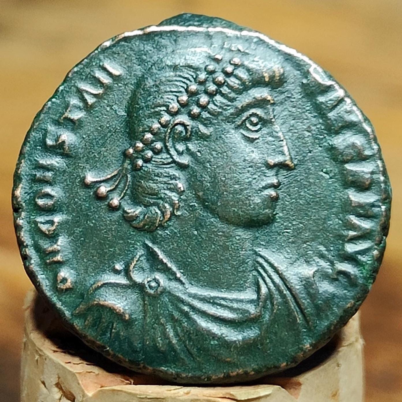 Constantius II Maiorina with fallen horseman reverse, high grade ancie ...