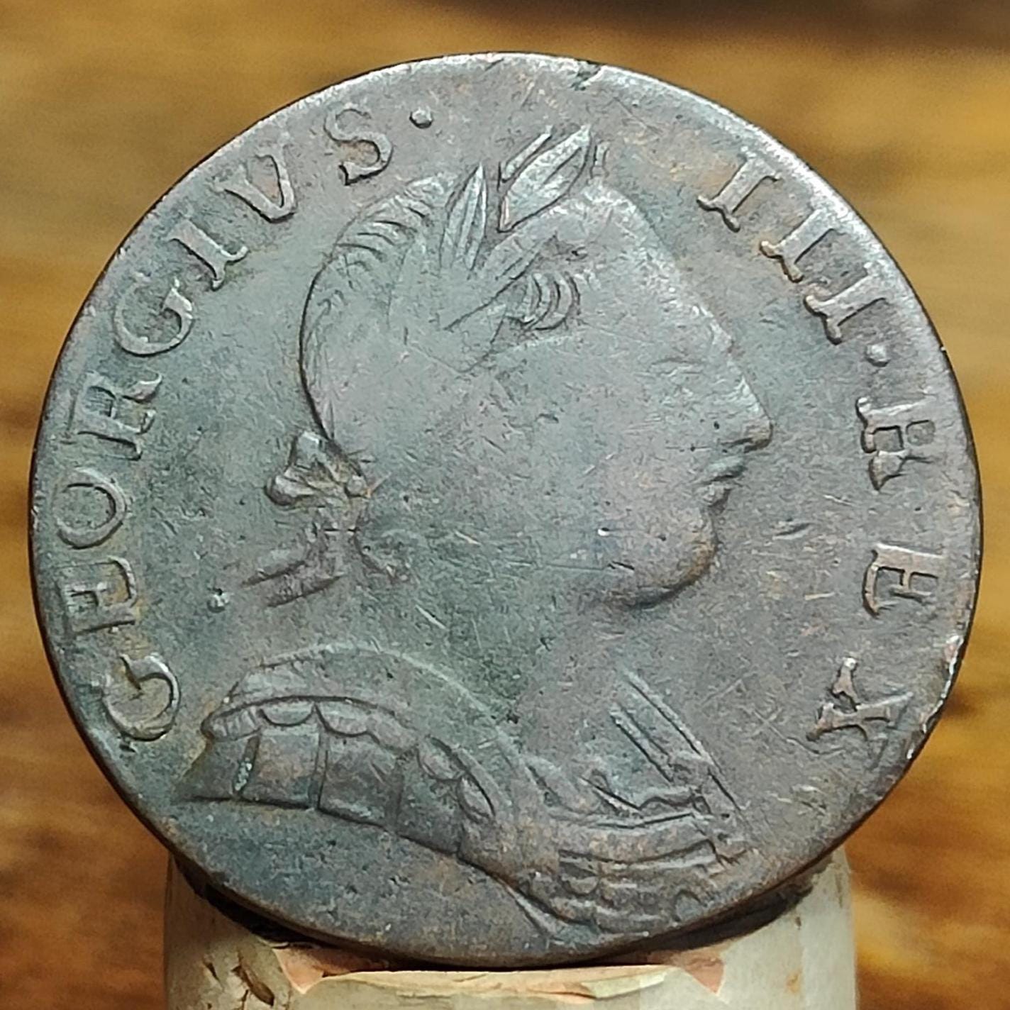 George III half Penny, dated 1775 - Georgian/ US colonial coin – VPUKcoins